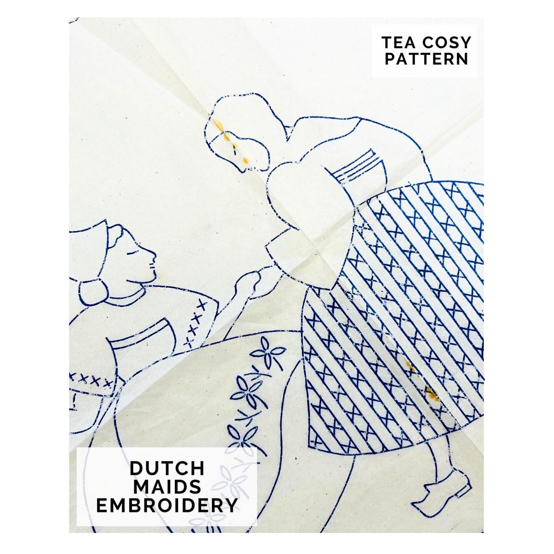 Vintage Hand Embroidery Iron-on Transfer Pattern for Tea Cosy, Dutch ...