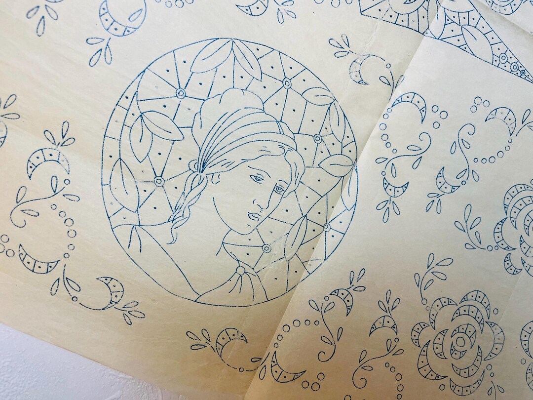 Vintage Iron on Hand Embroidery Transfer by Butterick, Classical Cameo ...