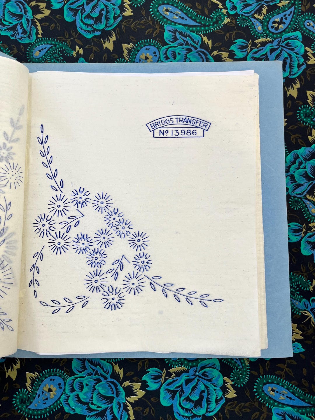 Vintage Iron on Hand Embroidery Transfers by Briggs, Lazy Daisy Floral ...