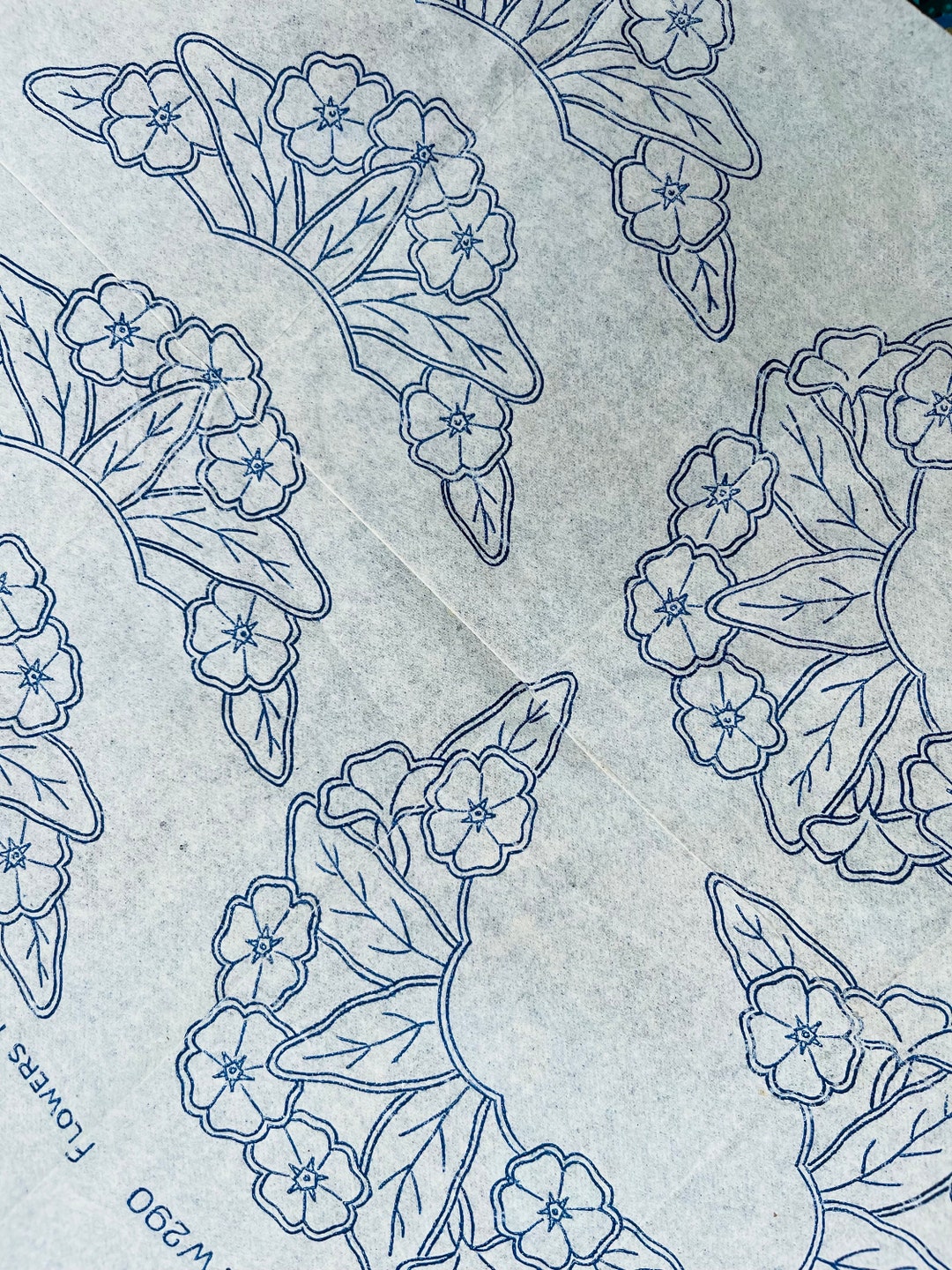 Wild Primrose Embroidery Design for Corners, Vintage Iron-on Needlework ...