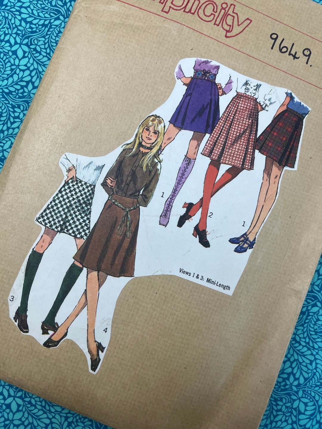 Hips 40 Vintage 70s simplicity 9649 Sewing Pattern, Ladies A Line Mini ...