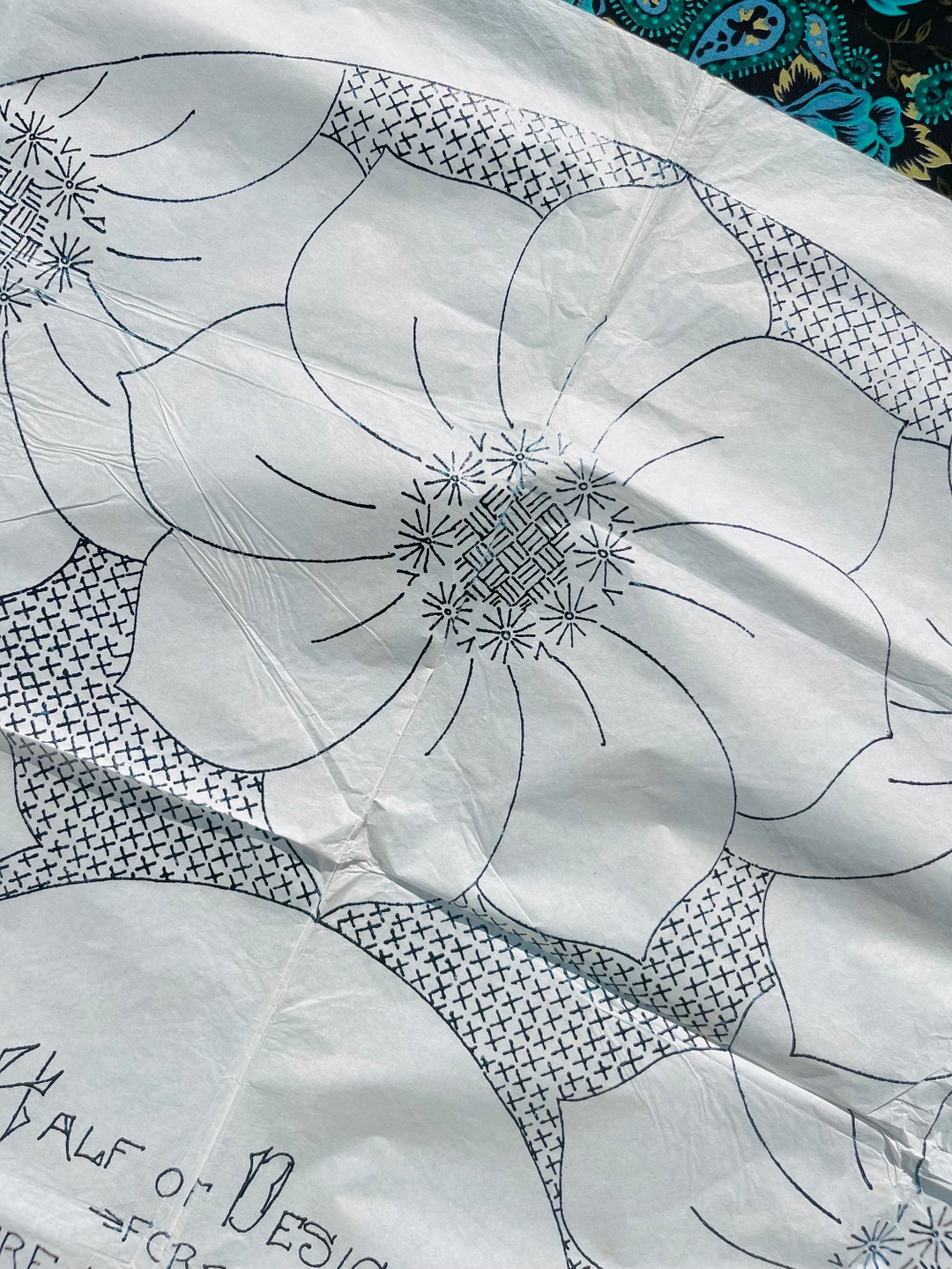 Vintage Boynton & Turner Embroidery Transfer for Bedspread Centrepiece ...