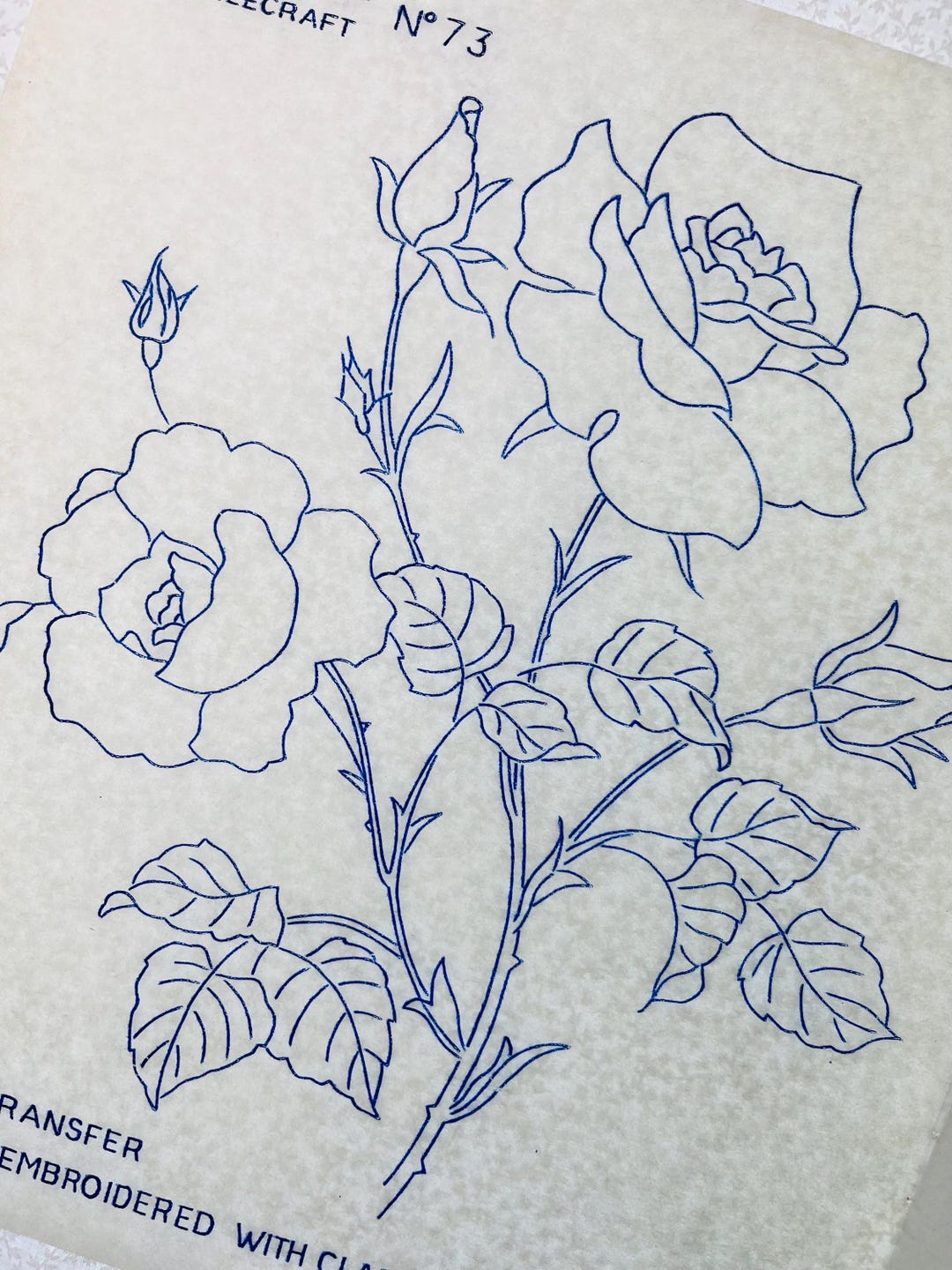 Vintage Iron-on Hand Embroidery Transfer Pattern by Briggs, Roses and ...