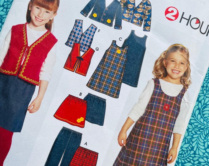 Age 2-4 Mccalls Sewing Pattern 9854, Pinafore Dress, Skirt, Trousers ...