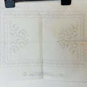 Vintage Iron on Hand Embroidery Transfer by Deightons, Geometric Border ...