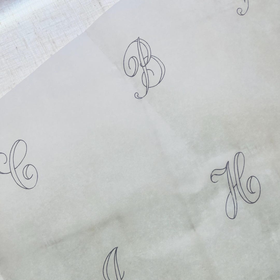 Vintage Iron-on Hand Embroidery Transfers for Letters, Alphabet for ...