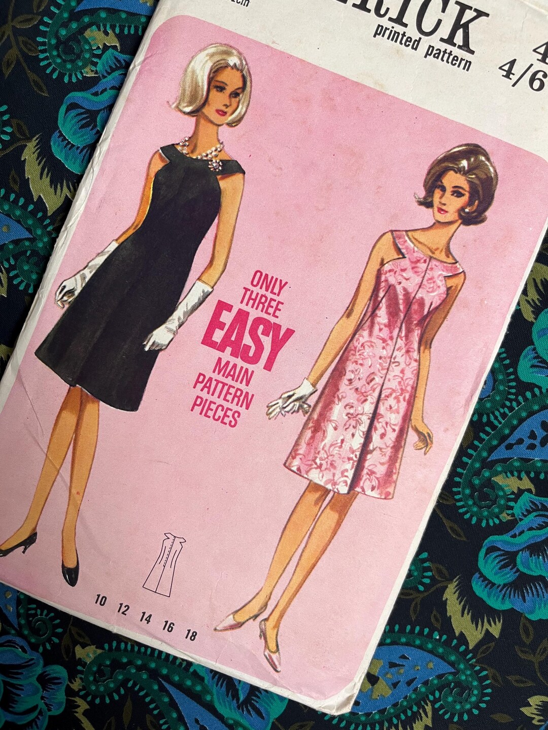 Bust 36" Vintage 60s Butterick Sewing Pattern 4159, Mod A Line Dress ...