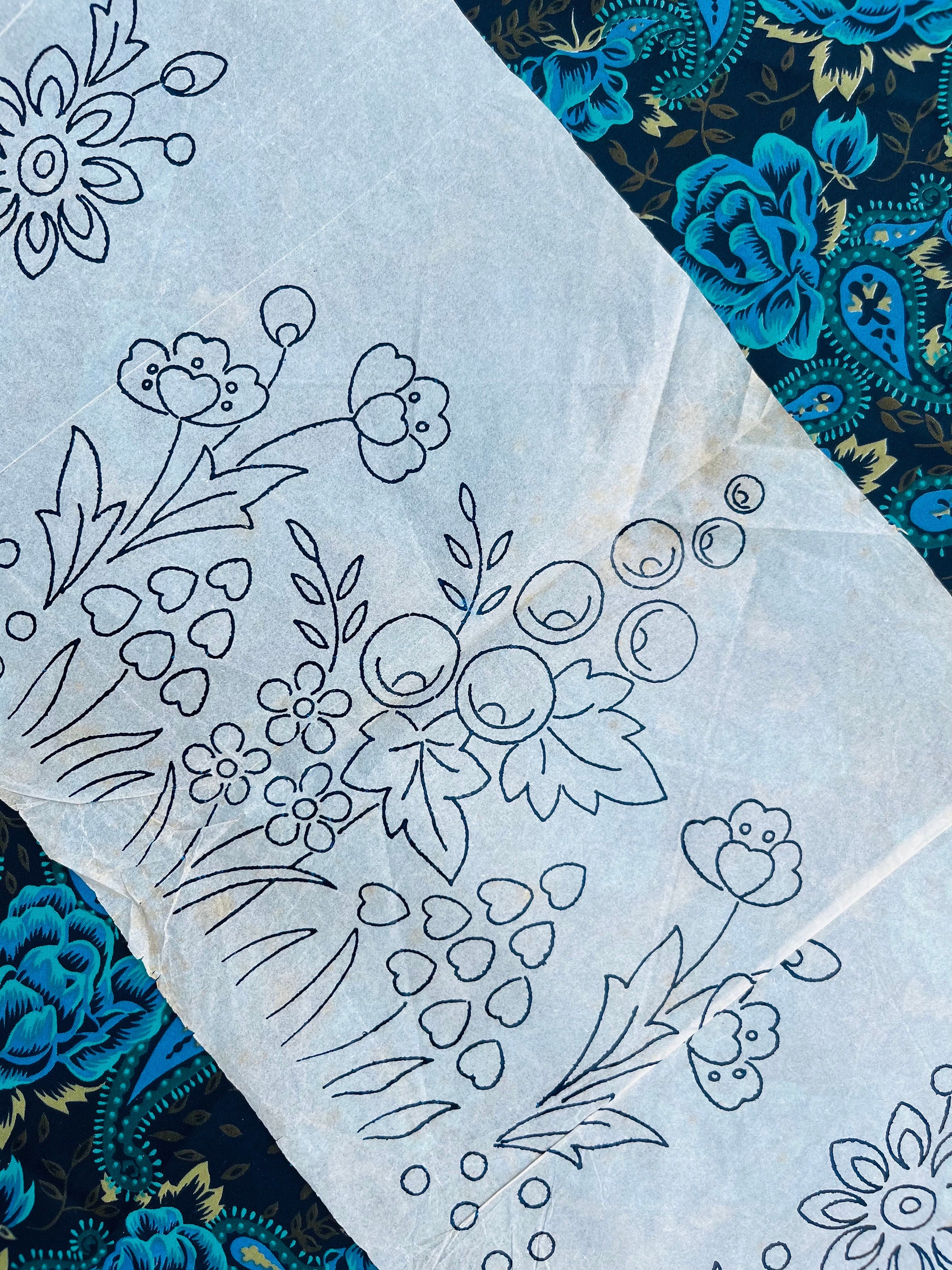 Vintage Hand Embroidery Design Deightons, Large Floral Border Design ...