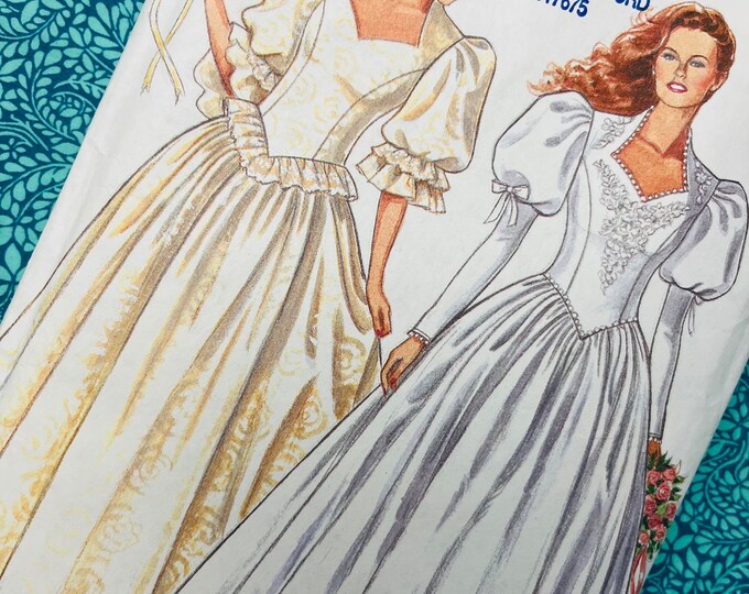 Bust 30.5-40 Vintage 80s New Look Sewing Pattern 6540, Wedding Dress ...