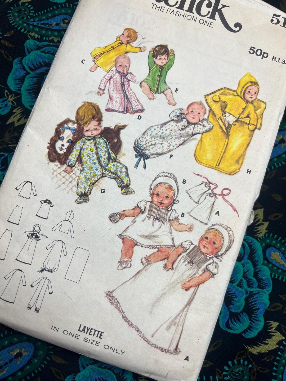 Vintage 70s Simplicity Sewing Pattern 5102, Newborn Babies Layette ...