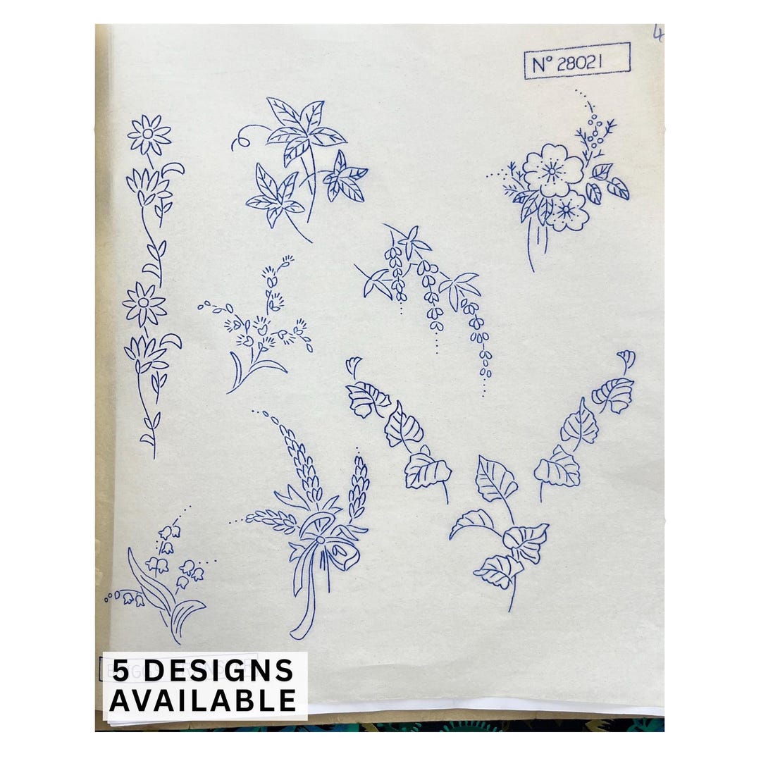 Vintage Iron on Hand Embroidery Transfers by Briggs, Small Floral ...