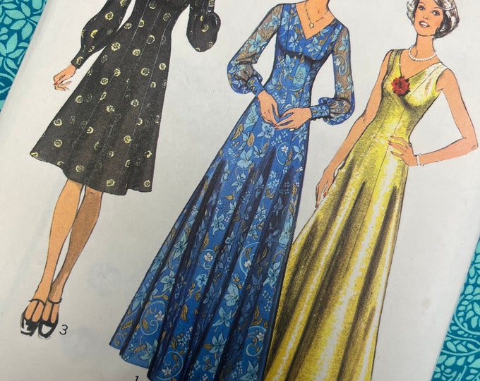 Vintage Uncut 70s Style Sewing Pattern 4955, Ladies Panelled Dress ...