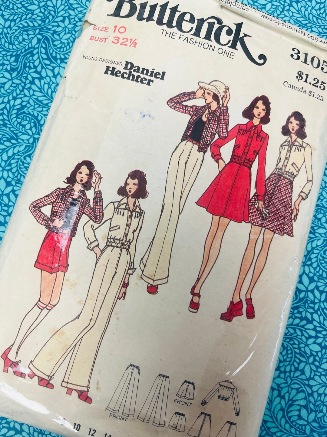 Bust 32.5" Vintage 70s Butterick Sewing Pattern 3105, Young Designer ...