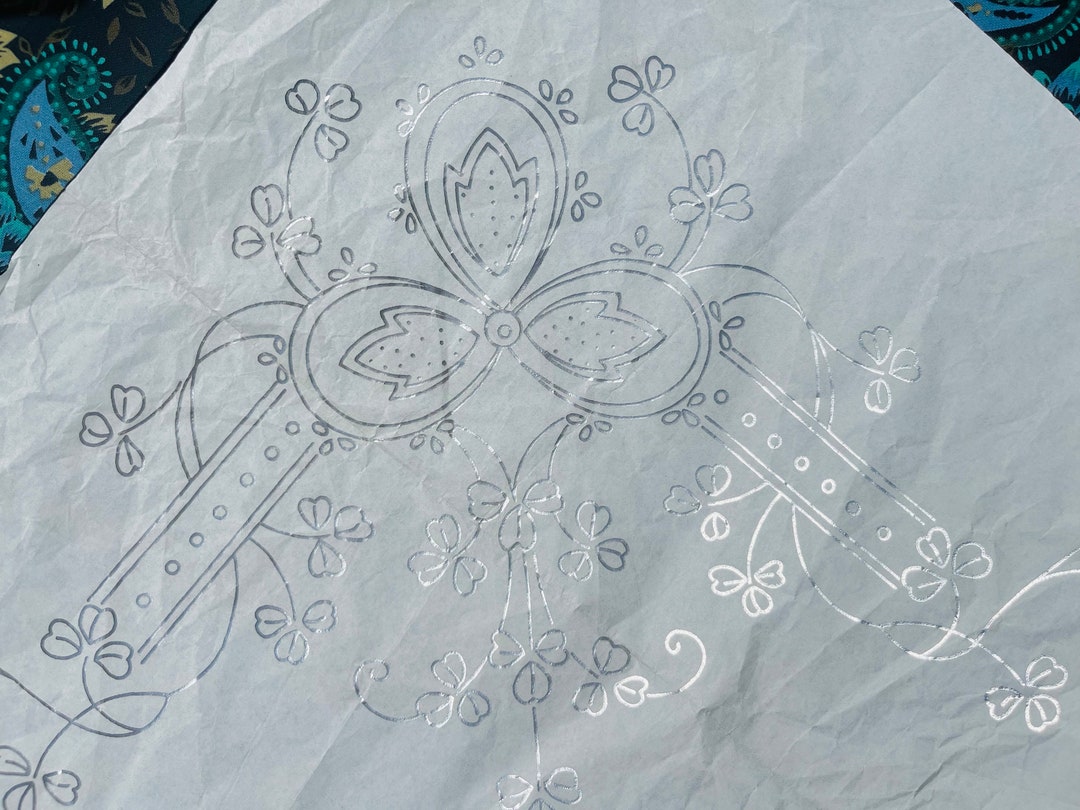 Vintage Hand Embroidery Design Deighton's Silver Transfer P2492, Corner ...