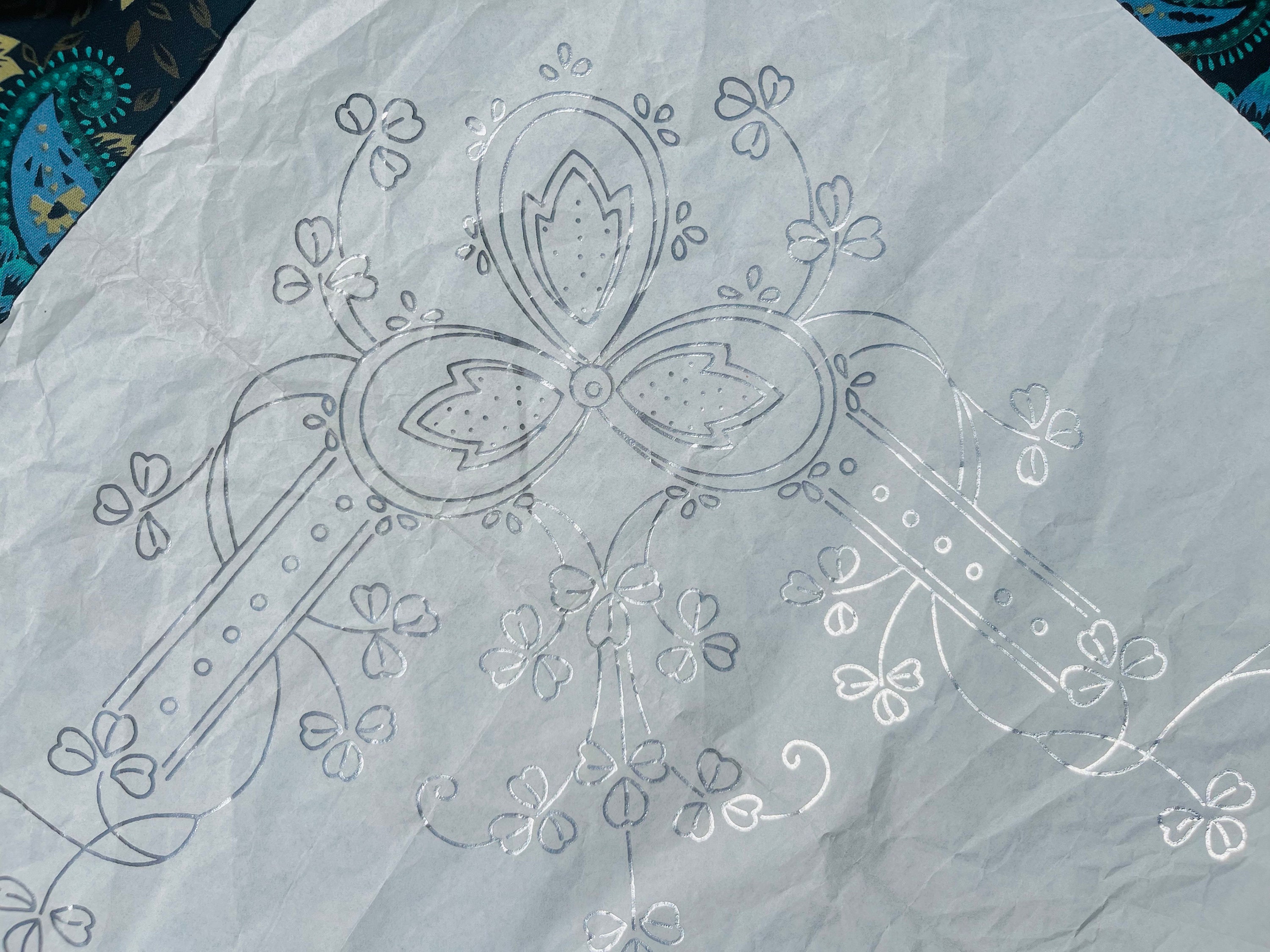 Vintage Hand Embroidery Design Deighton's Silver Transfer P2492, Corner ...