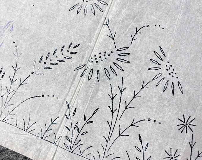 Vintage Mid-century Floral Embroidery Transfer, the Webco 781 Webber ...