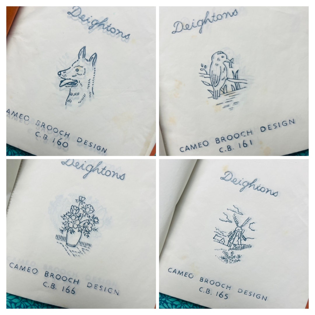 Vintage 50s Deighton's Cameo Brooch Embroidery Transfers- Choose Your ...