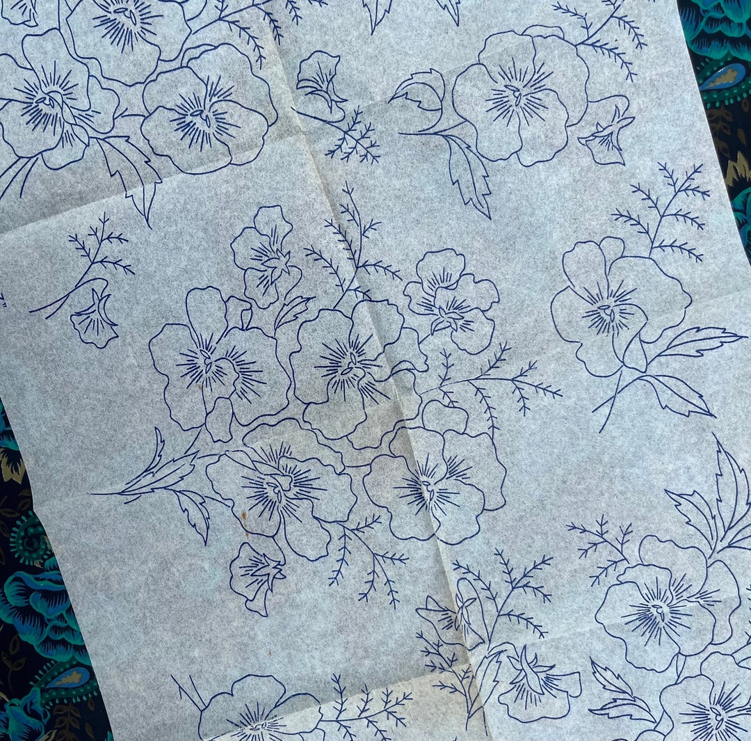Vintage 30s Hand Embroidery Transfer 1863, Bestway, Repeating Floral ...