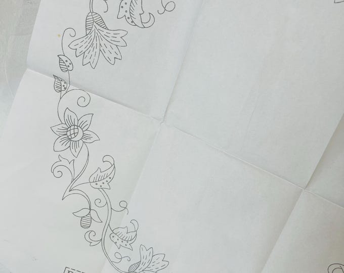 Round Jacobean Embroidery Design, Vintage Iron on Transfer by Deightons ...