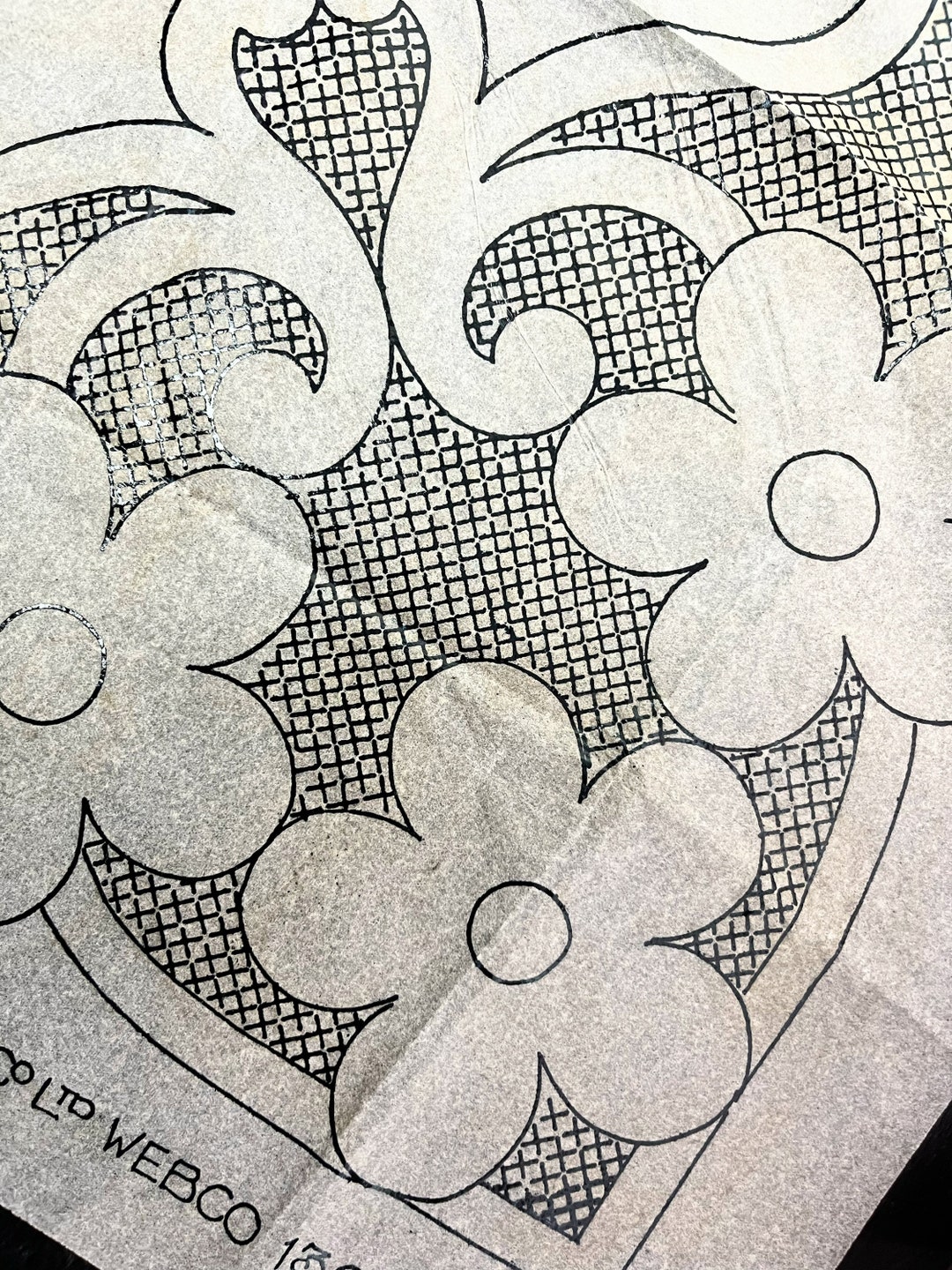 Vintage Webber & Co Webco Embroidery Transfer 13054, Large Floral Iron ...