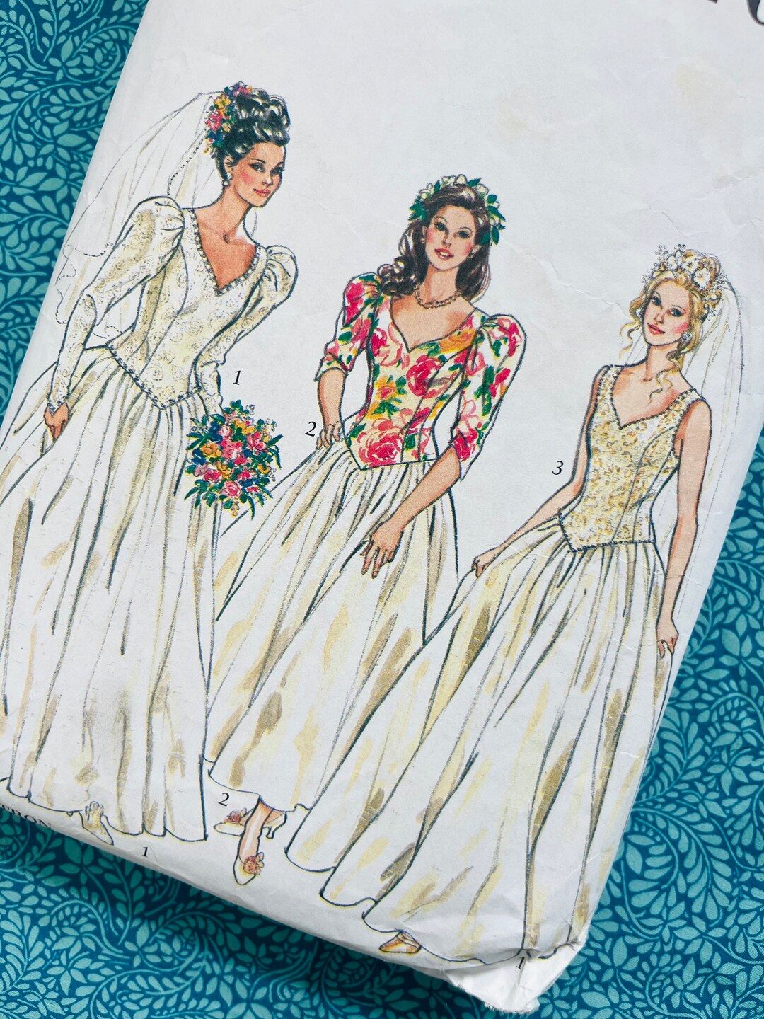 Bust 31.5-36 Vintage New Look Sewing Pattern 6209, Wedding Dress, 2 ...