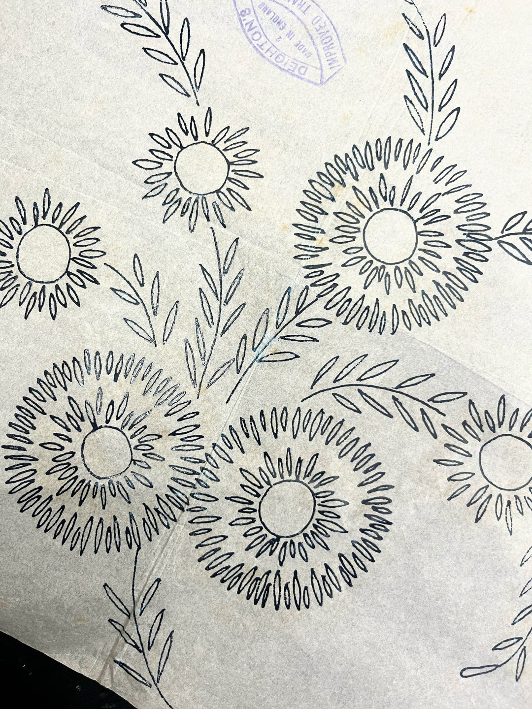 Vintage Deighton's Embroidery Transfer, Floral Design 23199, Approx 10 ...