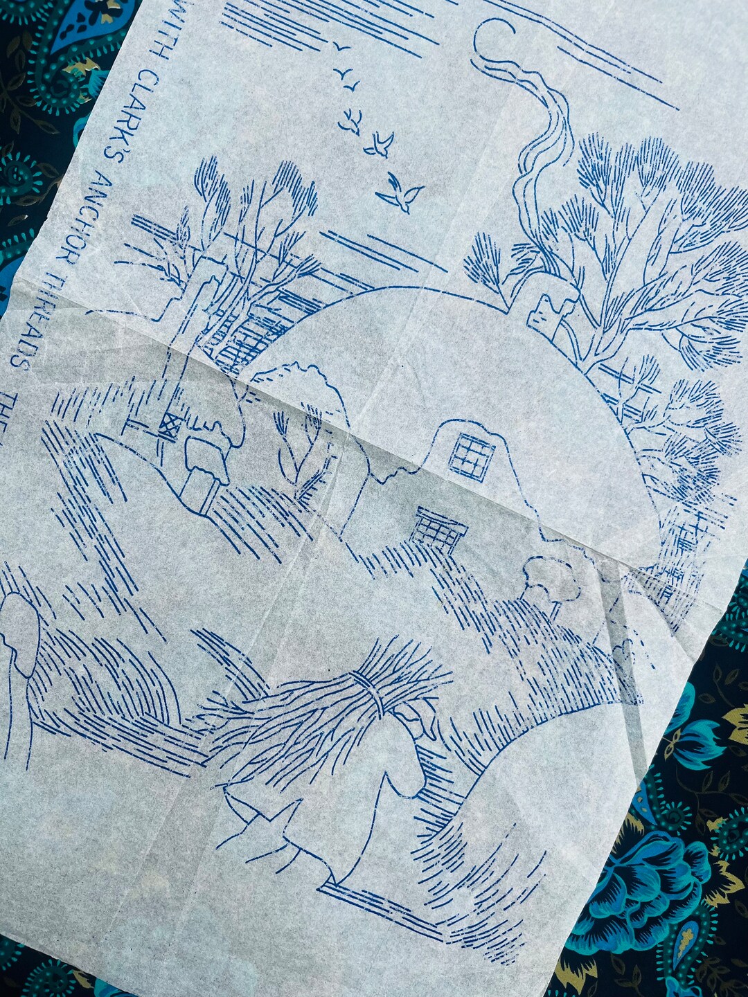 Vintage Hand Embroidery Design by Needlewoman 136, Country Cottage ...