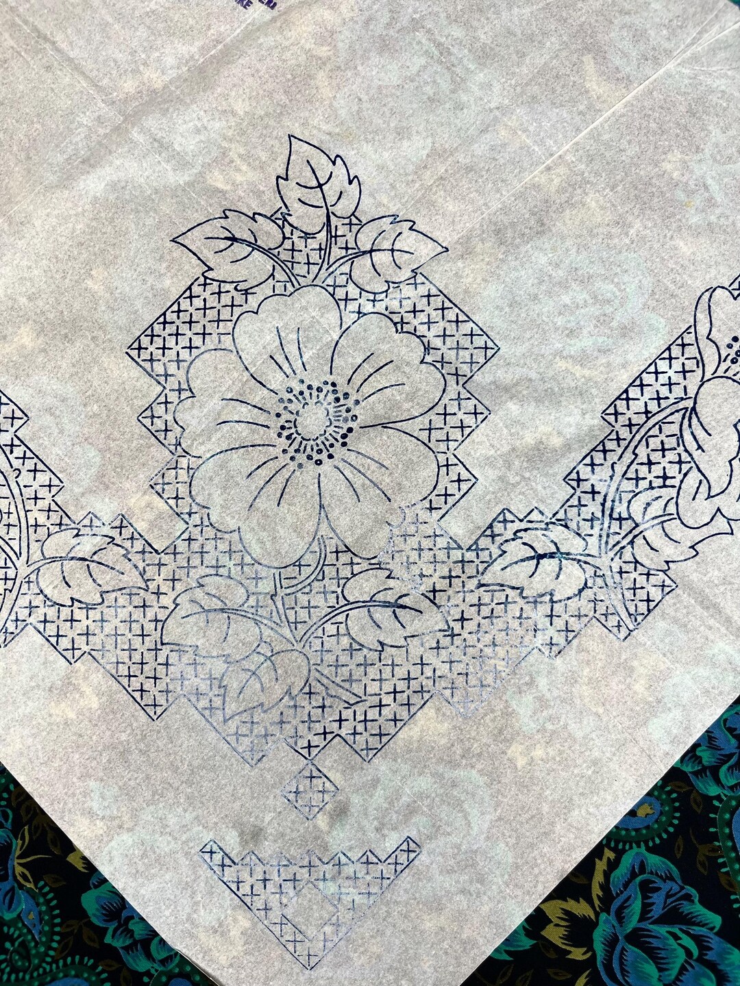 Vintage Boynton & Turners Hand Embroidery Transfer 18379, Floral Cross ...