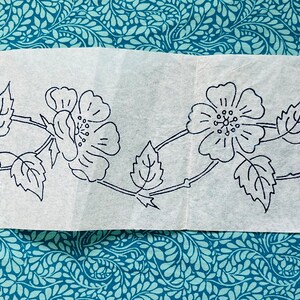 Vintage Hand Embroidery Transfers, Floral Trim or Border, Repeating ...