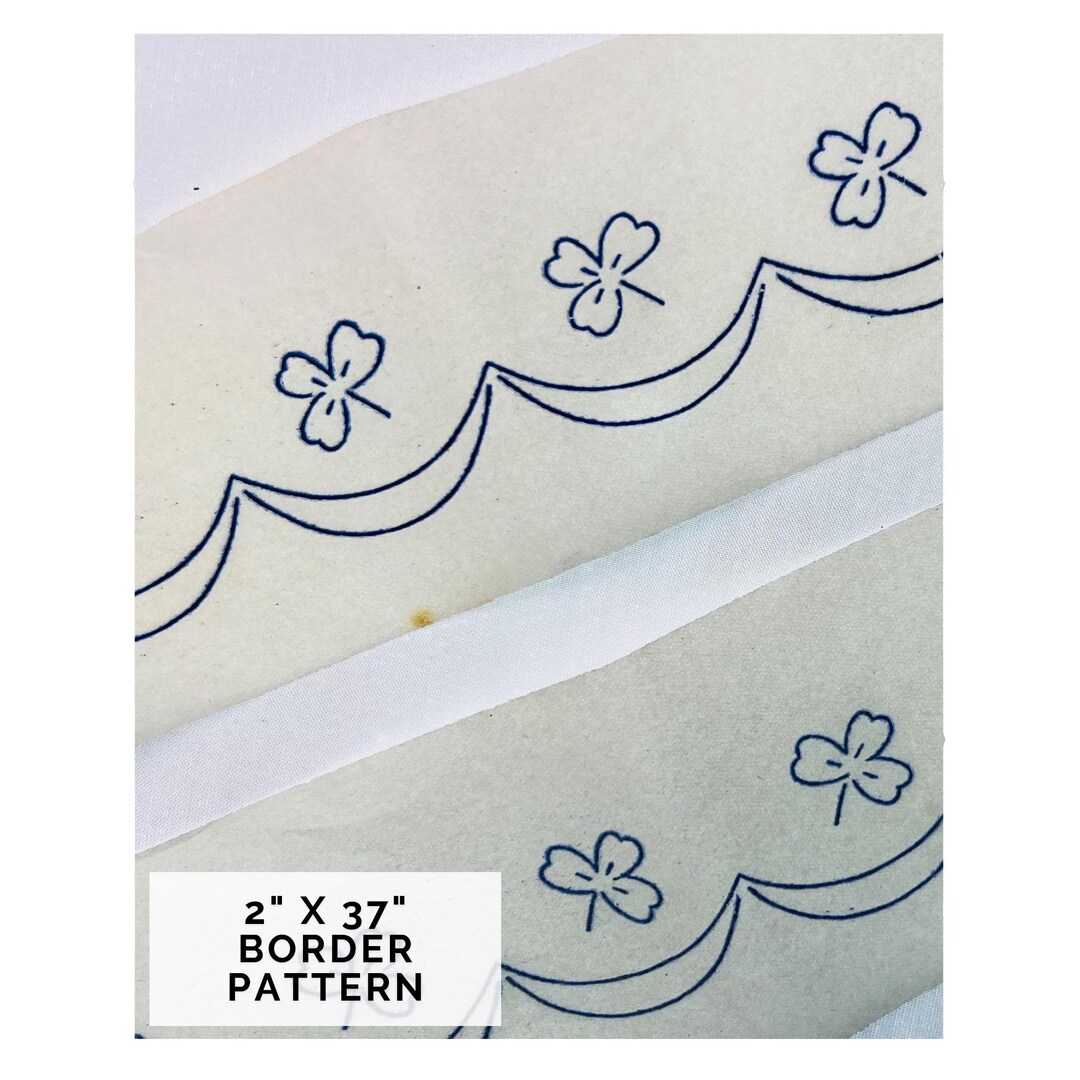 Vintage Embroidery Transfer for Shamrock Border, Celtic Edging Design ...