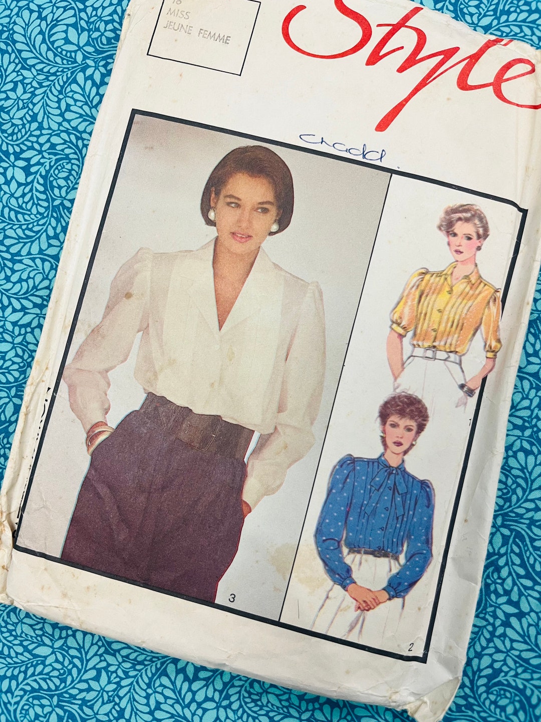 Bust 38" Vintage 1980s Style Sewing Pattern 4637, Ladies Set of Blouses ...