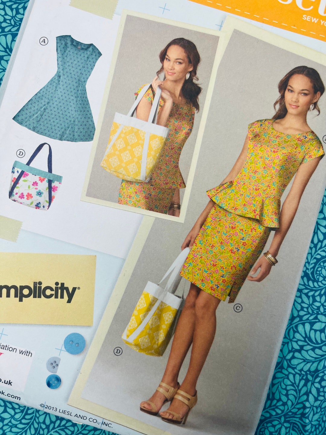 Bust 30.5-36 Simplicity Sewing Pattern Lisette K1666, Ladies Peplum Top, Pencil Skirt, Fit Flare ...