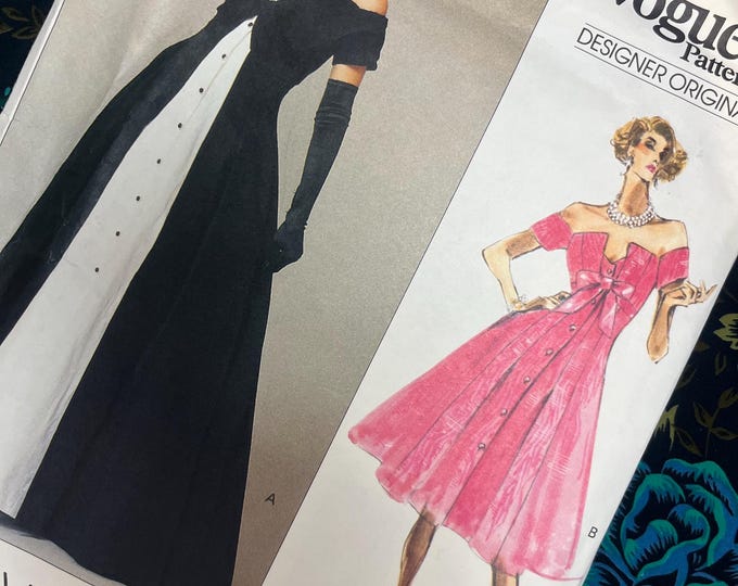 Bust 34-38" Uncut Vintage 80s Vogue Designer Original Sewing Pattern ...