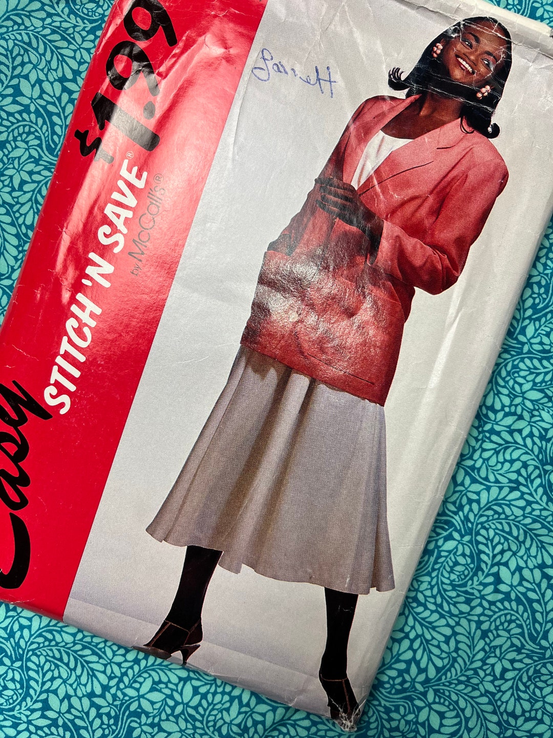 Bust 40-44 Vintage 80s Mccalls Stitch N Save Sewing Pattern 5915 ...