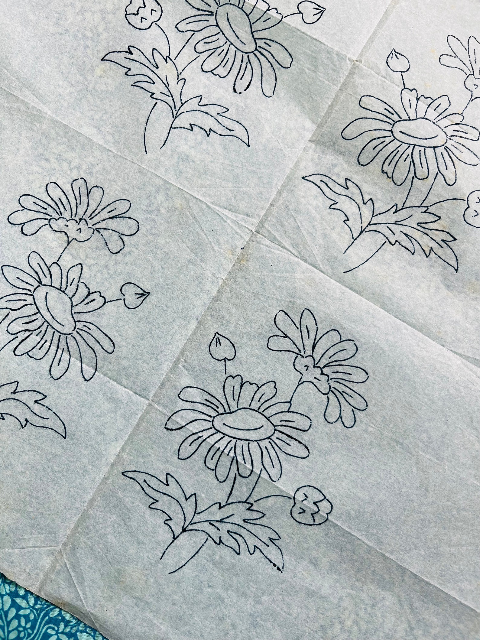 Vintage Briggs Embroidery Transfer 7519, Repeating, Mirrored Floral ...