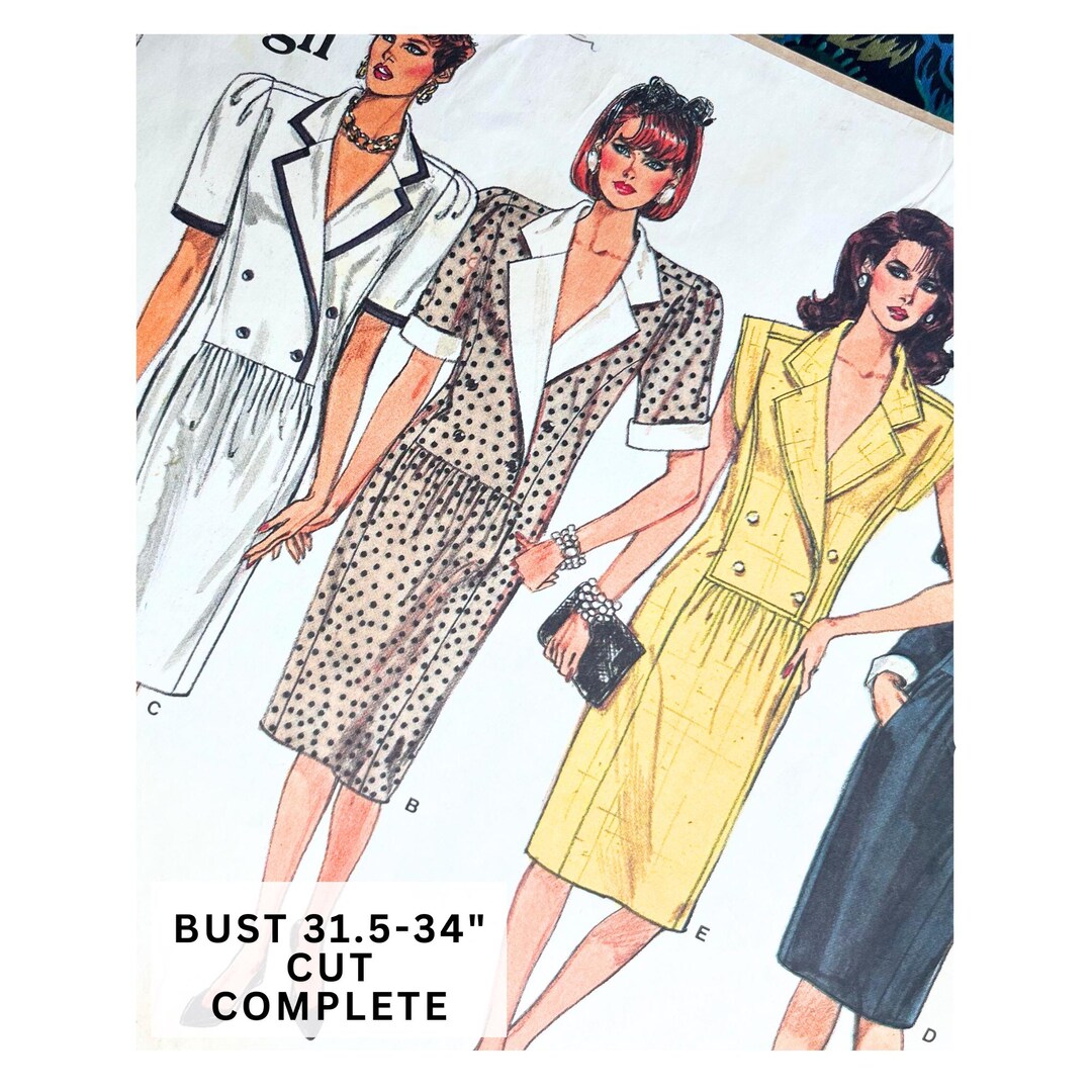 Vintage 1980s Vogue Sewing Pattern for Women 1698, Structured Double ...