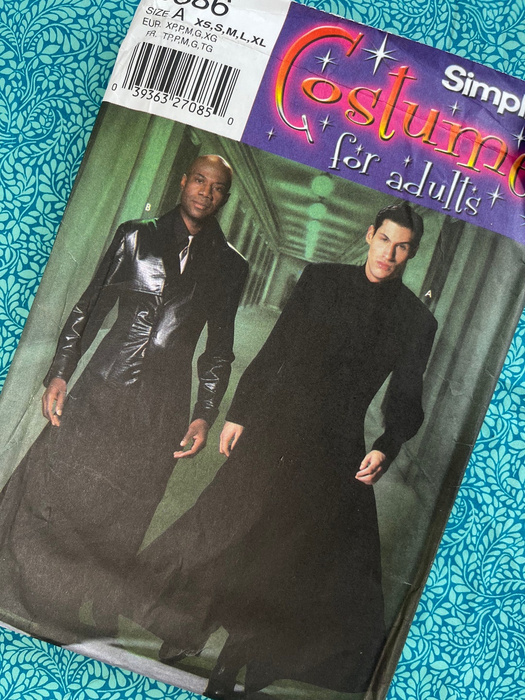 Chest 30-48" Simplicity Sewing Pattern 5386, Costume Cosplay Long Black ...