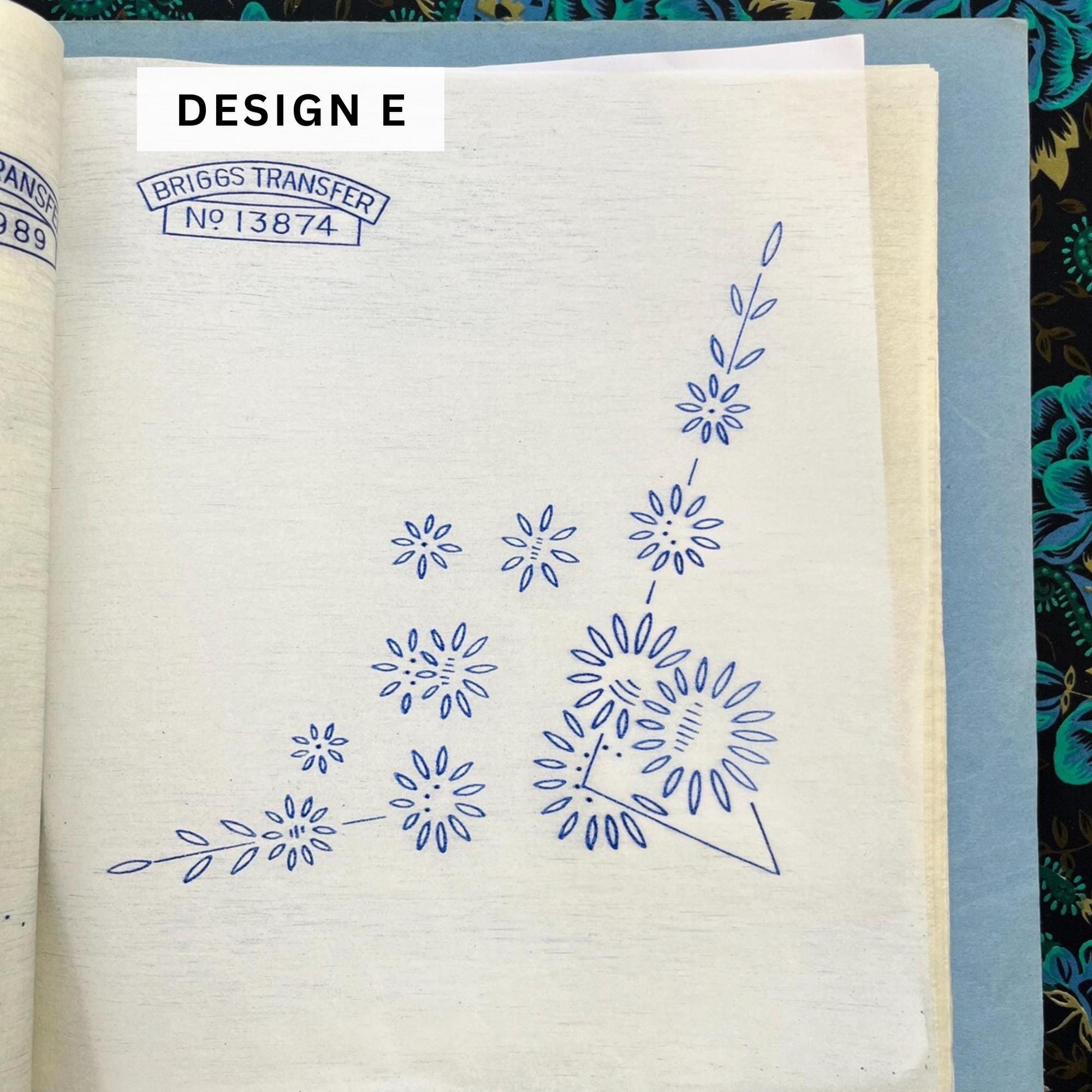 Vintage Iron on Hand Embroidery Transfers by Briggs, Lazy Daisy Floral ...