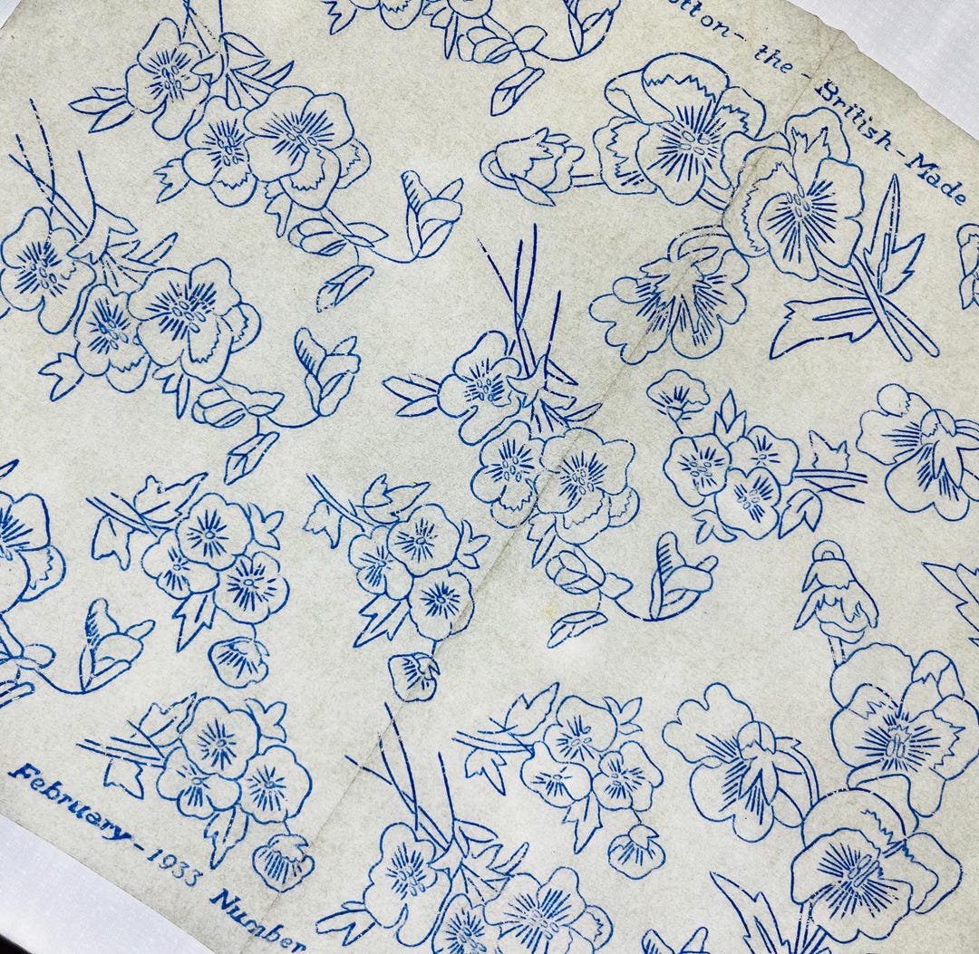 Vintage Iron on Hand Embroidery Transfer Pattern, 1930s Small Floral ...