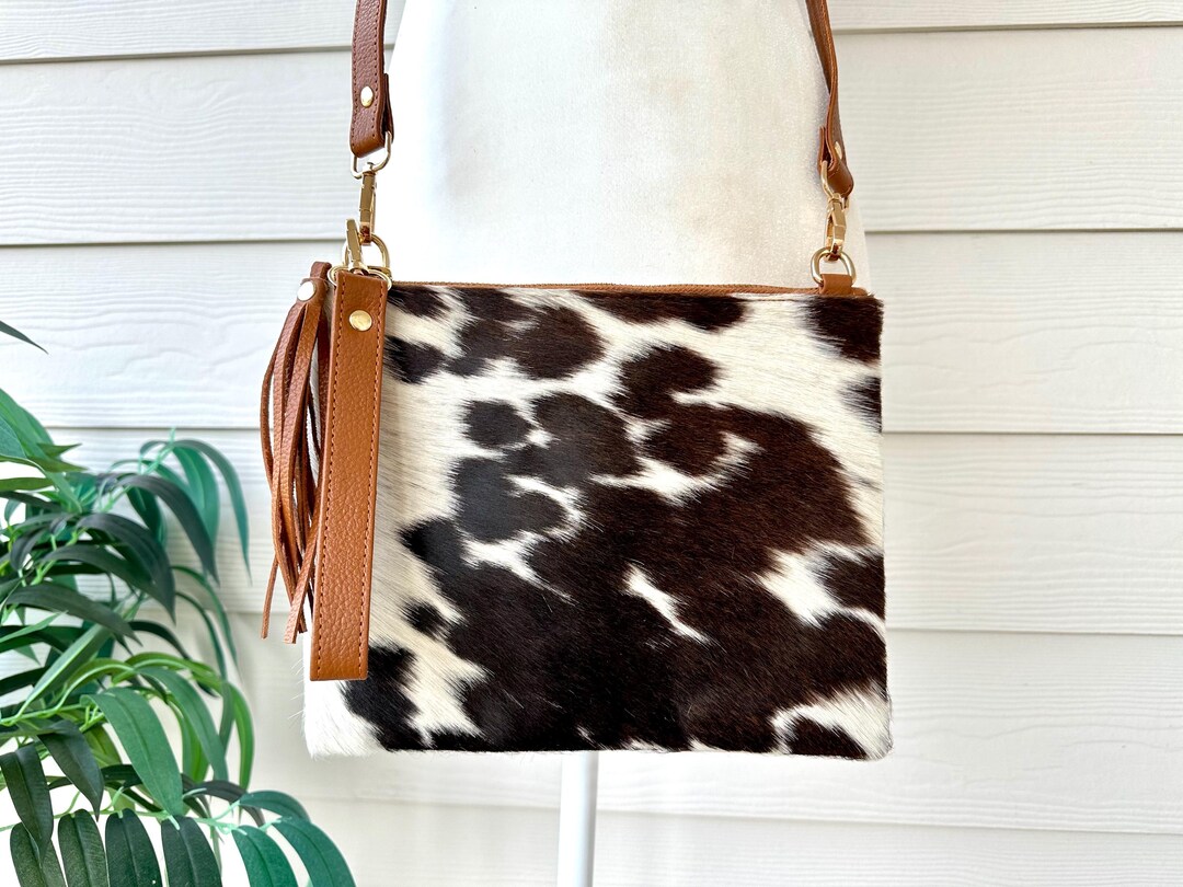 Cowhide Leather Crossbody Bag: Western Style Wristlet Clutch - Etsy