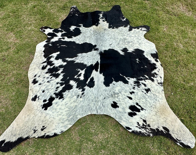 Cowhide Rug Black Area Rugs Real Cow Hide Hair on Skin Leather 5 Ft X 5 ...
