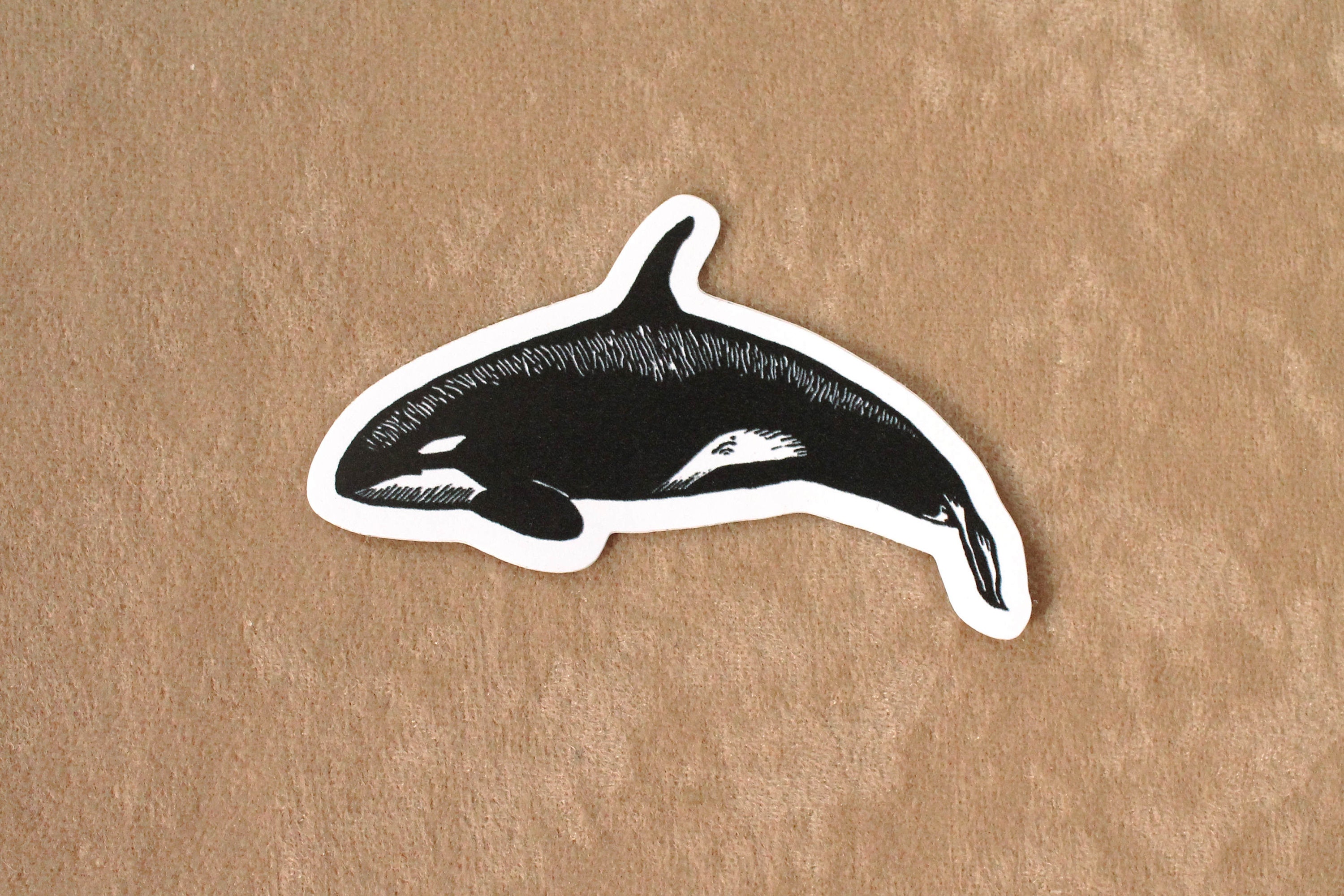 Orca Sticker Killer Whale Die Cut Sticker Nautical Linocut - Etsy