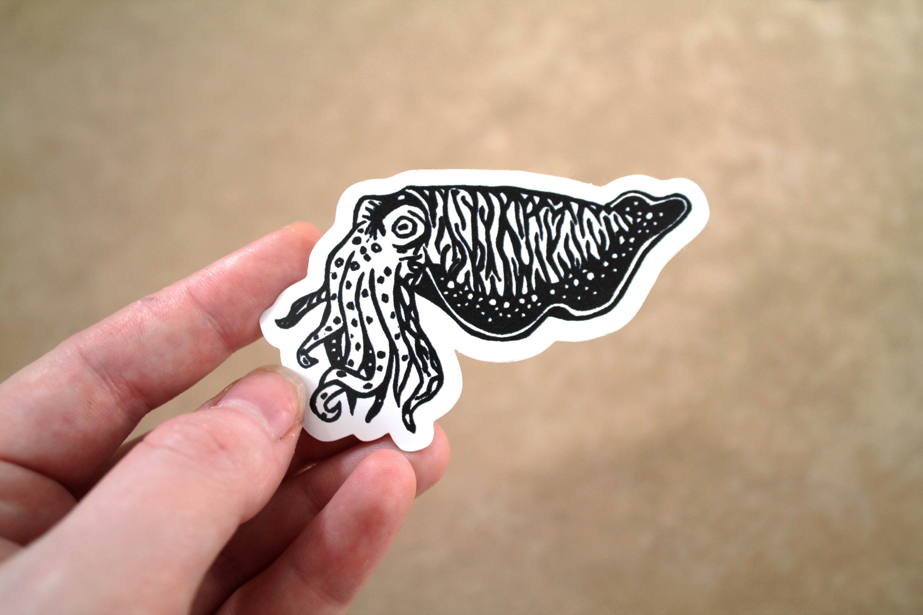 Cuttlefish Sticker Cephalopod Die Cut Sticker Nautical - Etsy