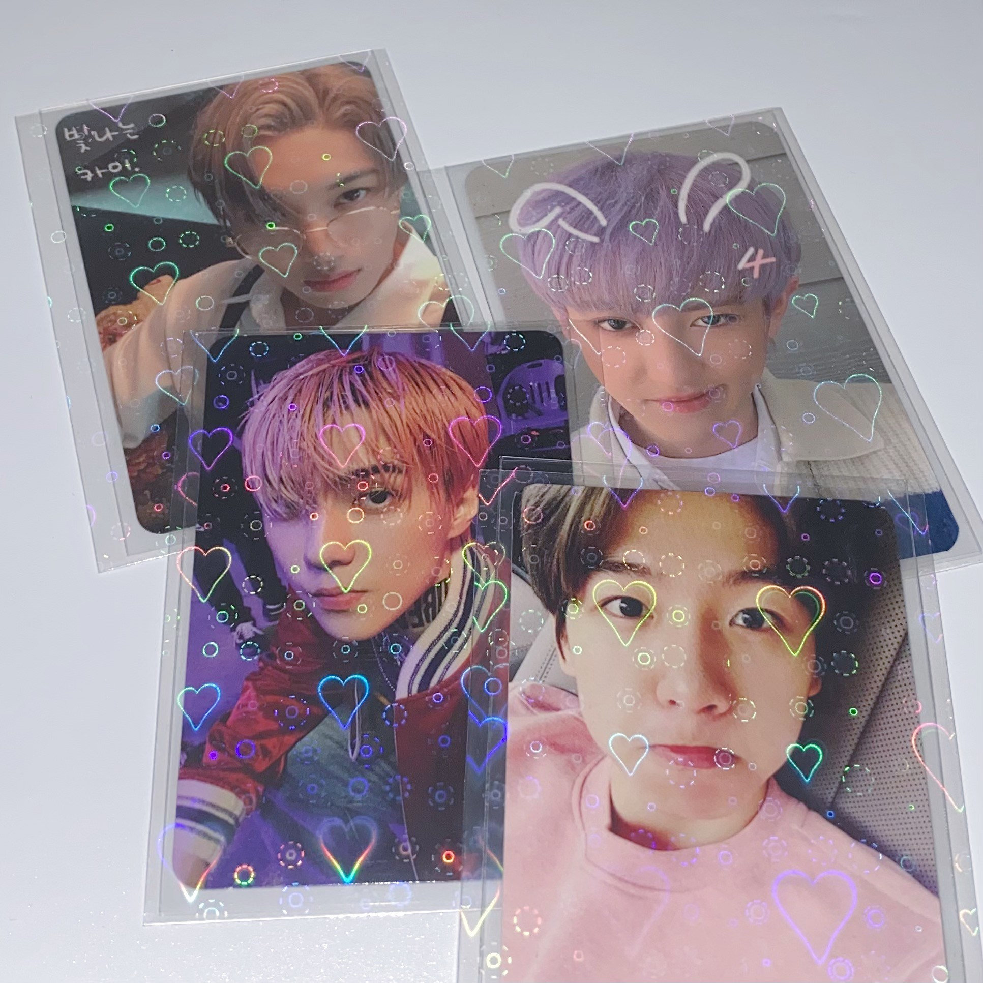 Heart Holographic Sleeves for Kpop Photocards Anime Polcos - Etsy