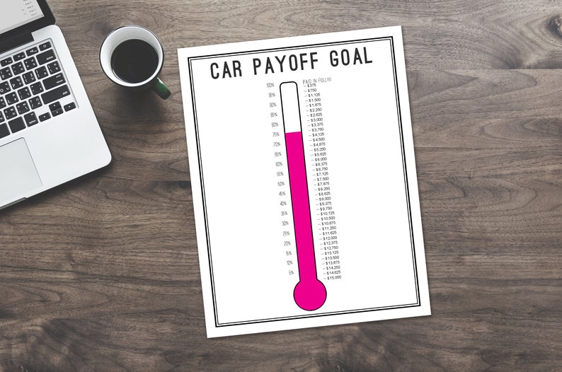 Car Payoff Thermometer Printable Tracker, Automobile Payoff, Car ...