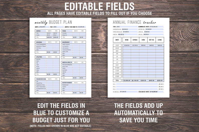 Finance Planner Bundle Printable Budget Planner Debt - Etsy UK