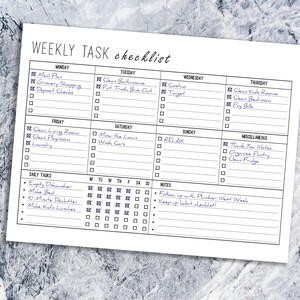 Weekly Task Checklist Printable EDITABLE Letter & A4, Task Planner ...
