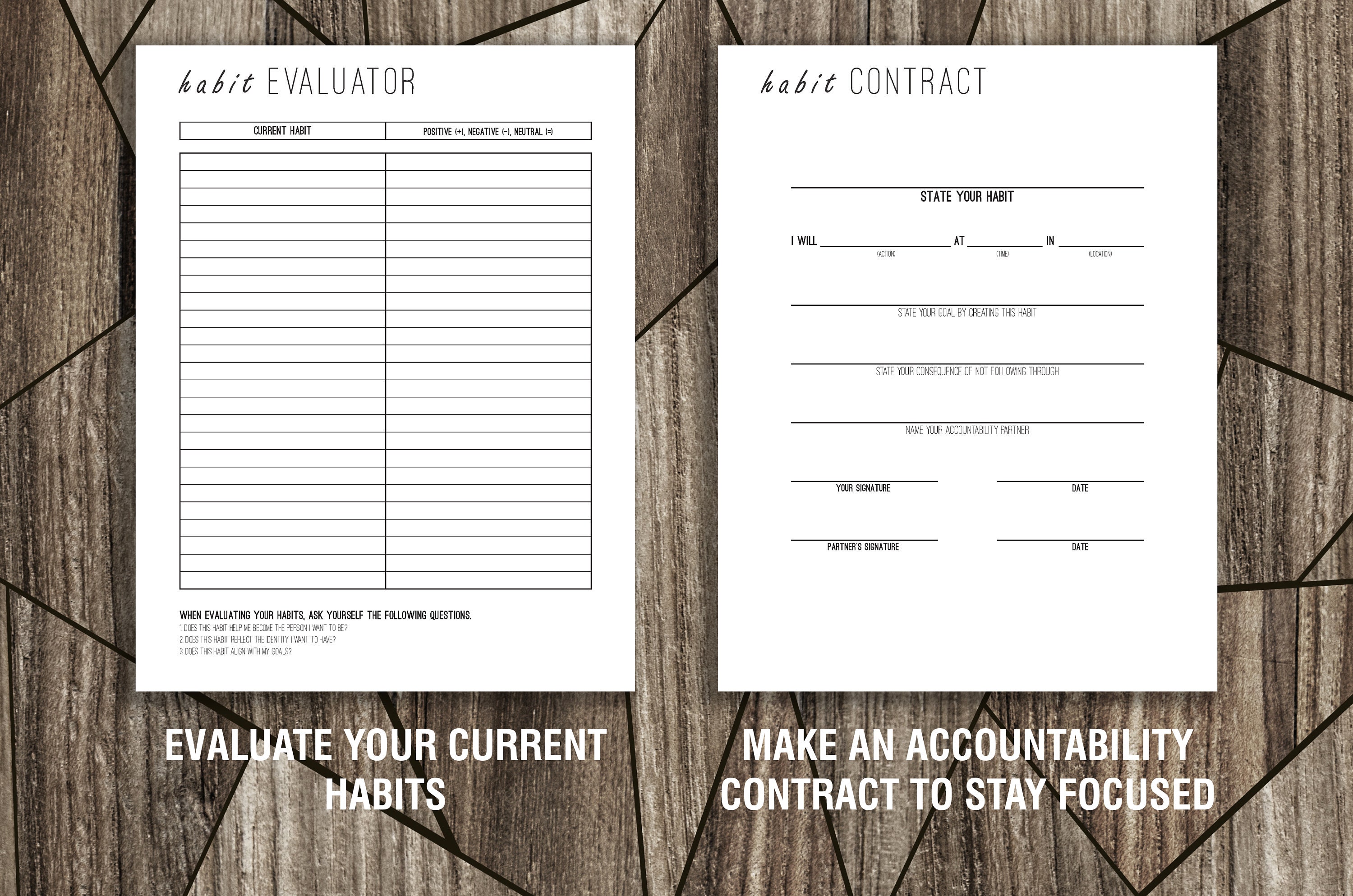 Editable Habit Tracker Printable Log Goal Tracker Goal - Etsy