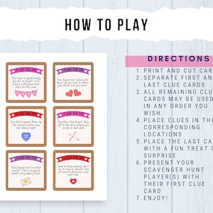 Valentine's Scavenger Hunt, Printable Game, Scavenger Hunt Cards ...