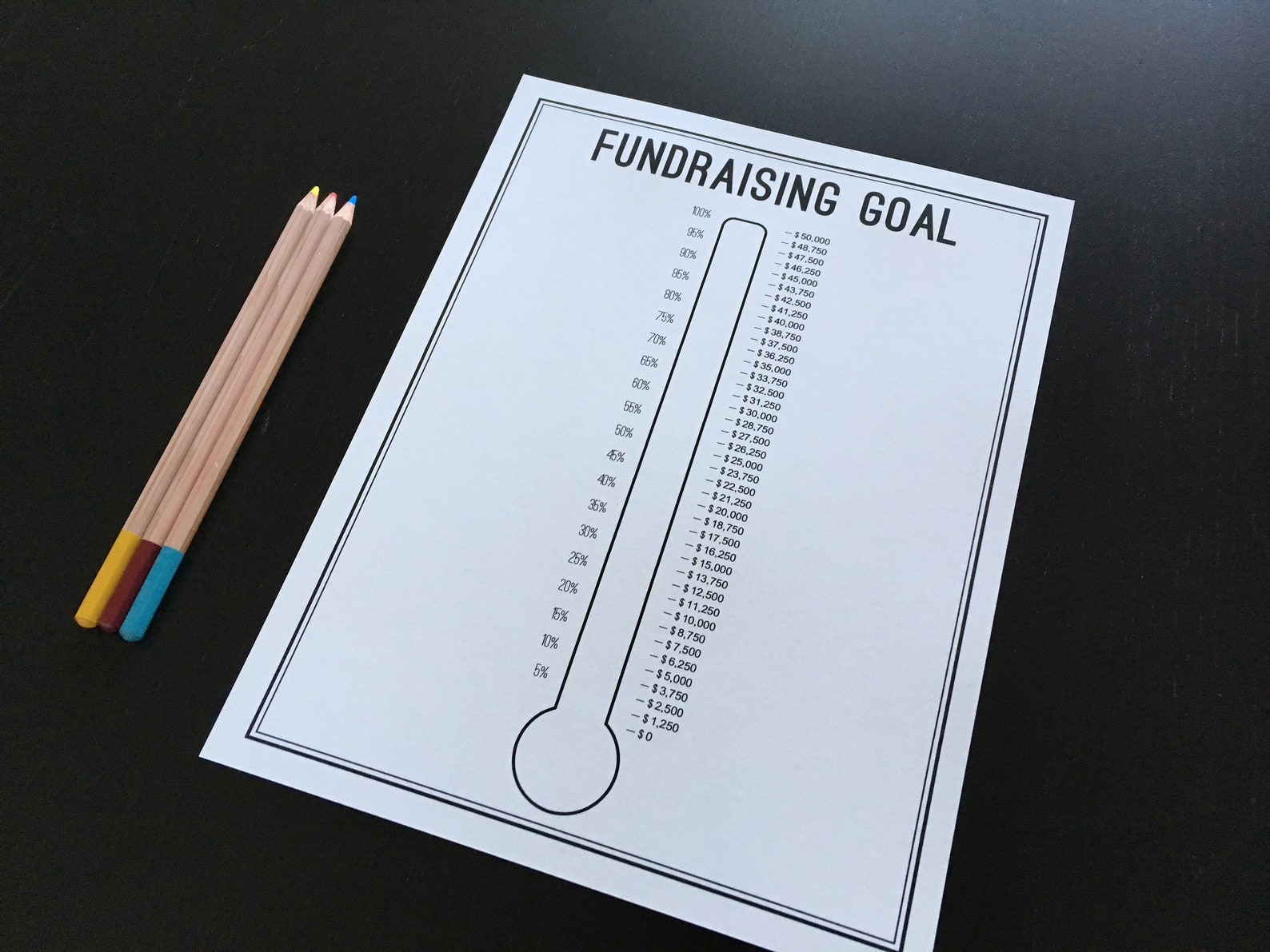 Fundraising Goal Tracker Printable Fundraising Tracker Donation